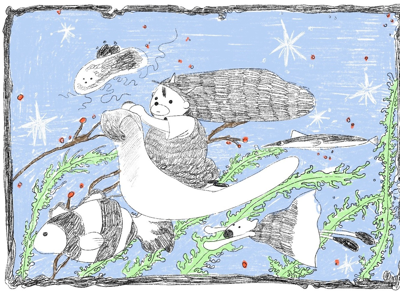 펜화로 동화 같은 그림을 선물합니다 - 크몽