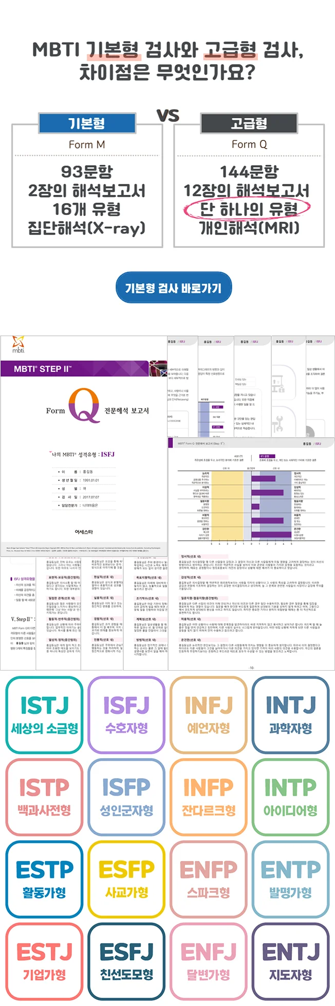 MBTI 정식검사 고급형 Form Q 온라인 심리검사 - 크몽