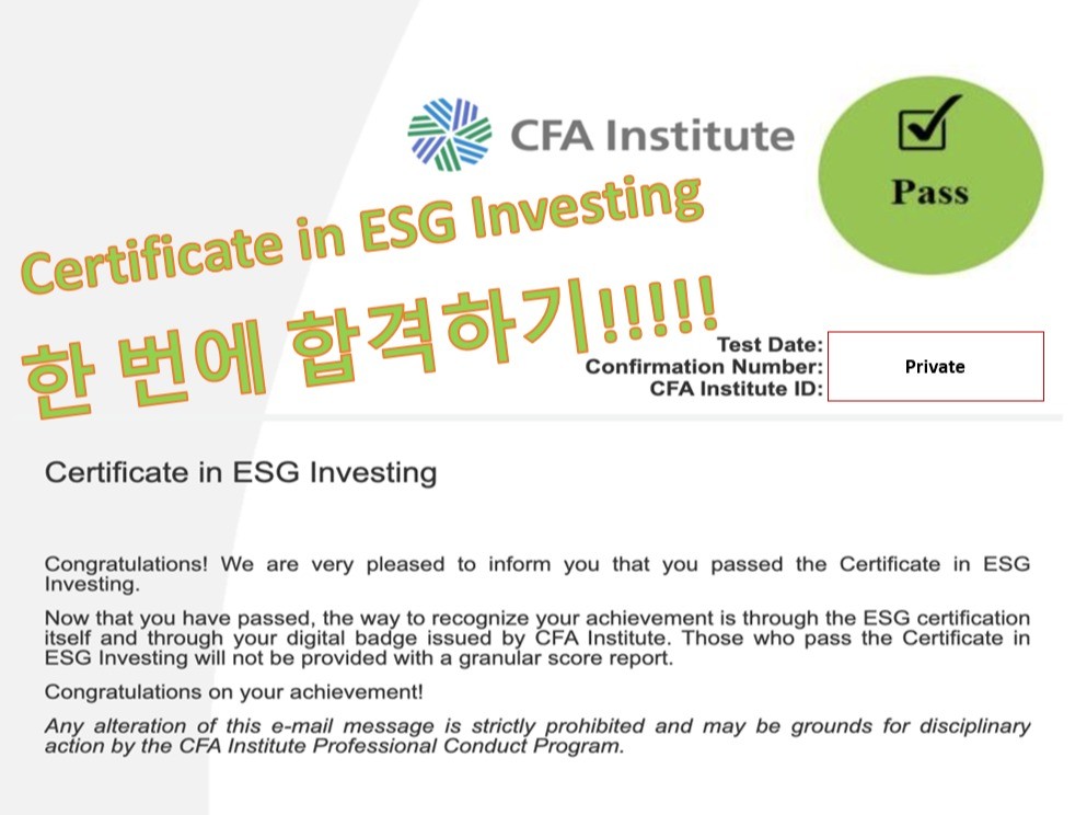 CFA ESG자격증 한번에 합격하는 합격노트 - 크몽