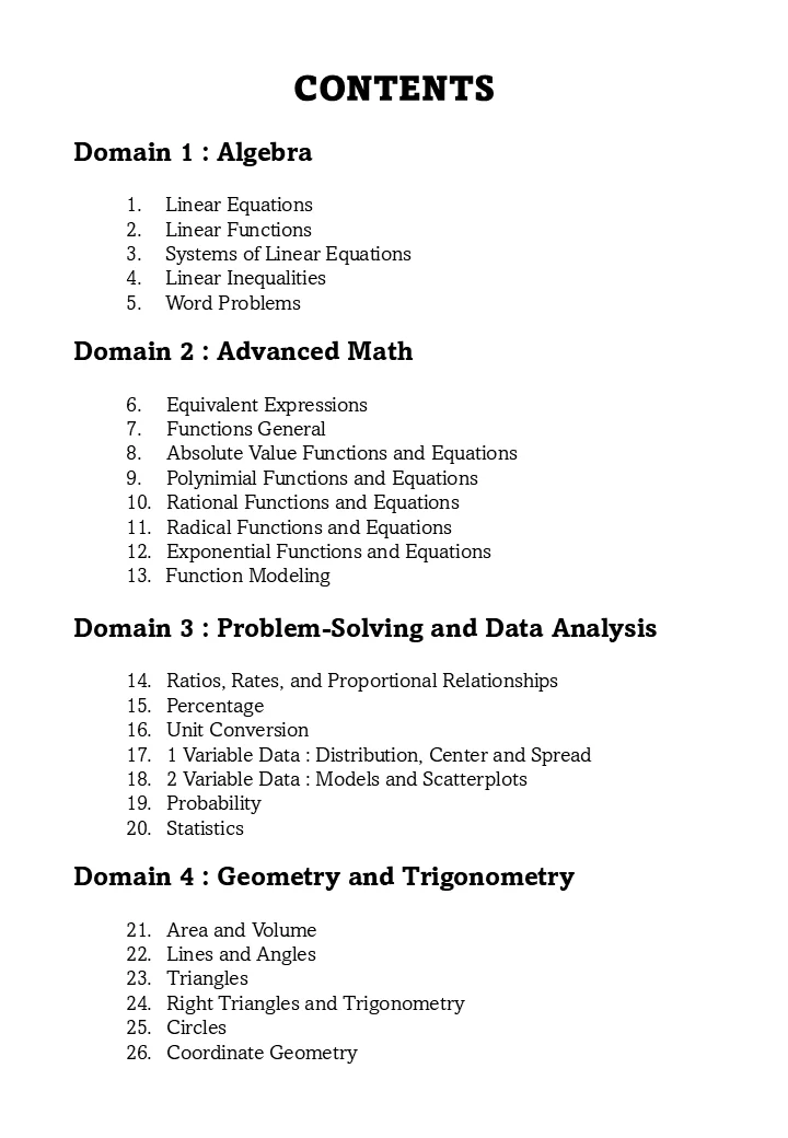 SAT Math Prep Note Domain 1 - 크몽