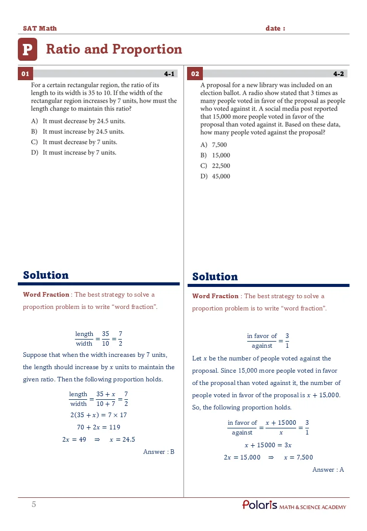 SAT Math Prep Note Domain 3 - 크몽