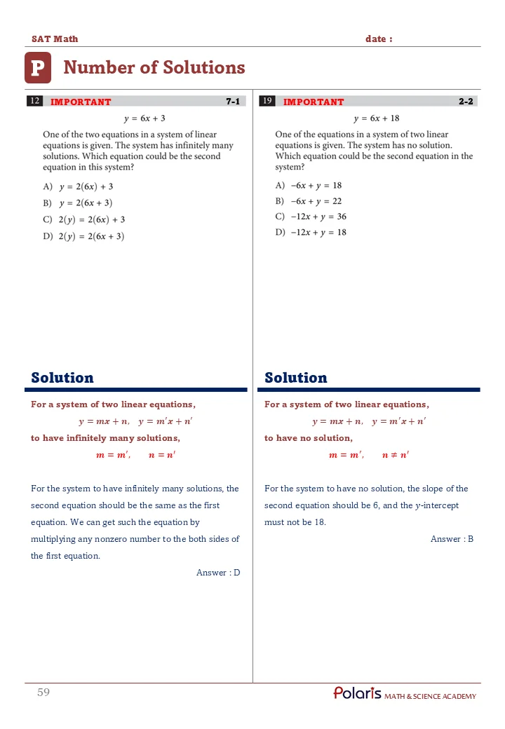 SAT Math Prep Note Domain 1 - 크몽