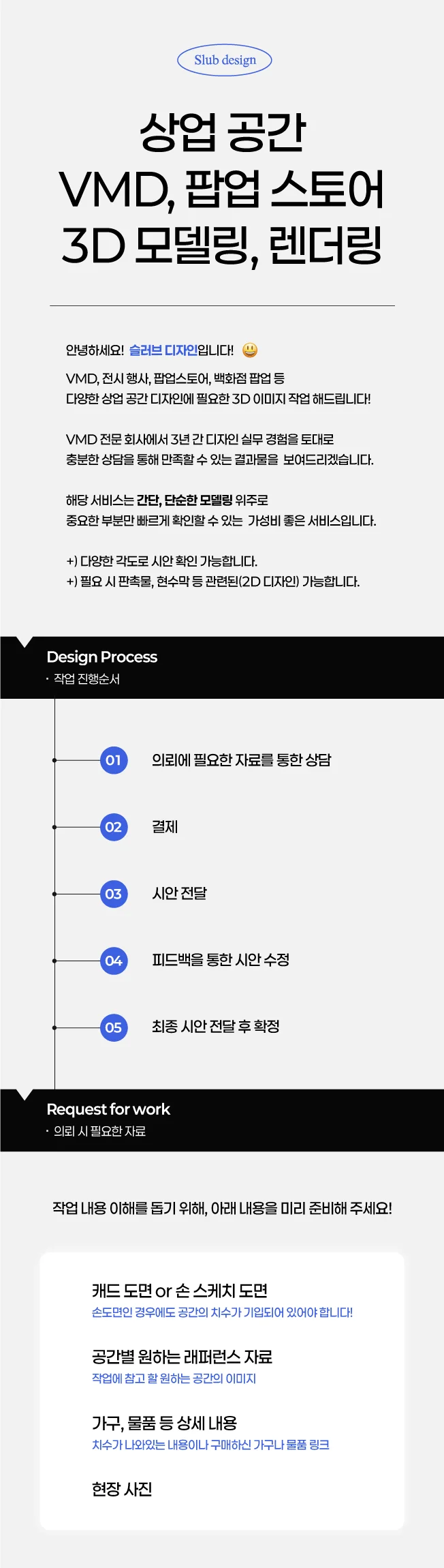 상업 공간 VMD 팝업스토어 3D 모델링, 렌더링 - 크몽