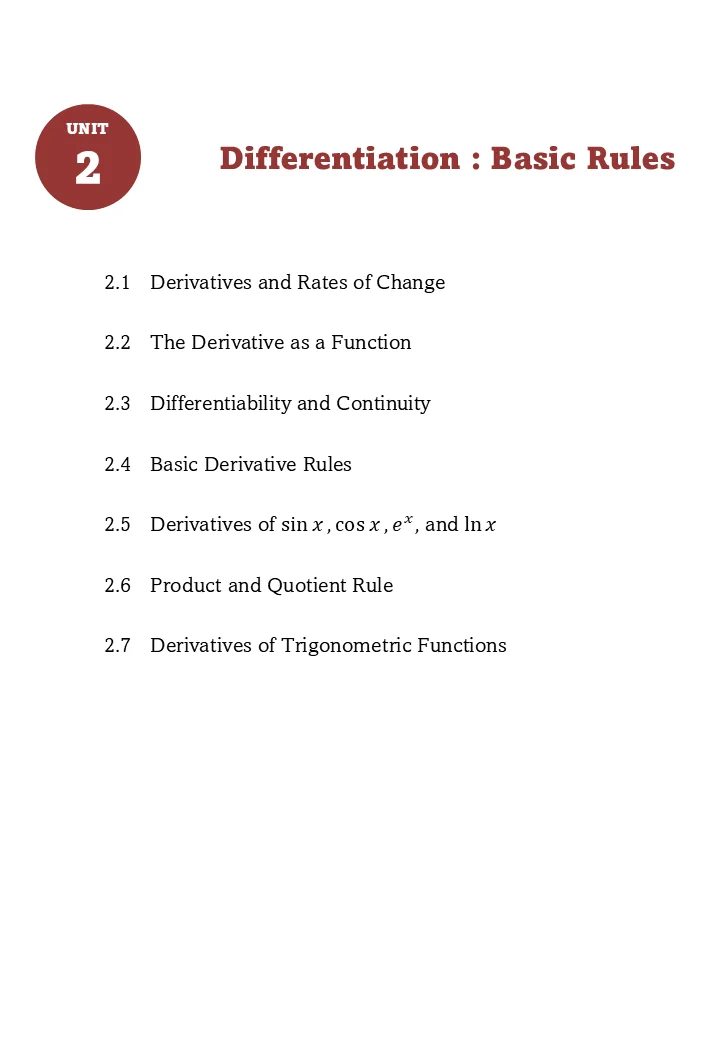 AP Calculus Prep Note Unit 2 - 크몽