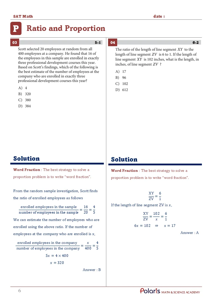 SAT Math Prep Note Domain 3 - 크몽